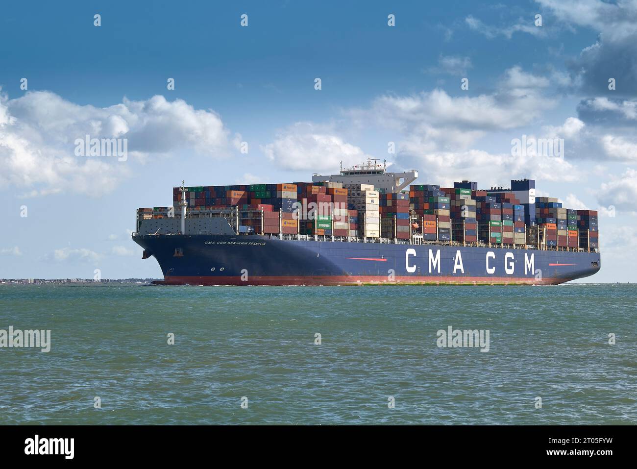 The Ultra Large Container Ship CMA CGM Benjamin Franklin Entering The ...