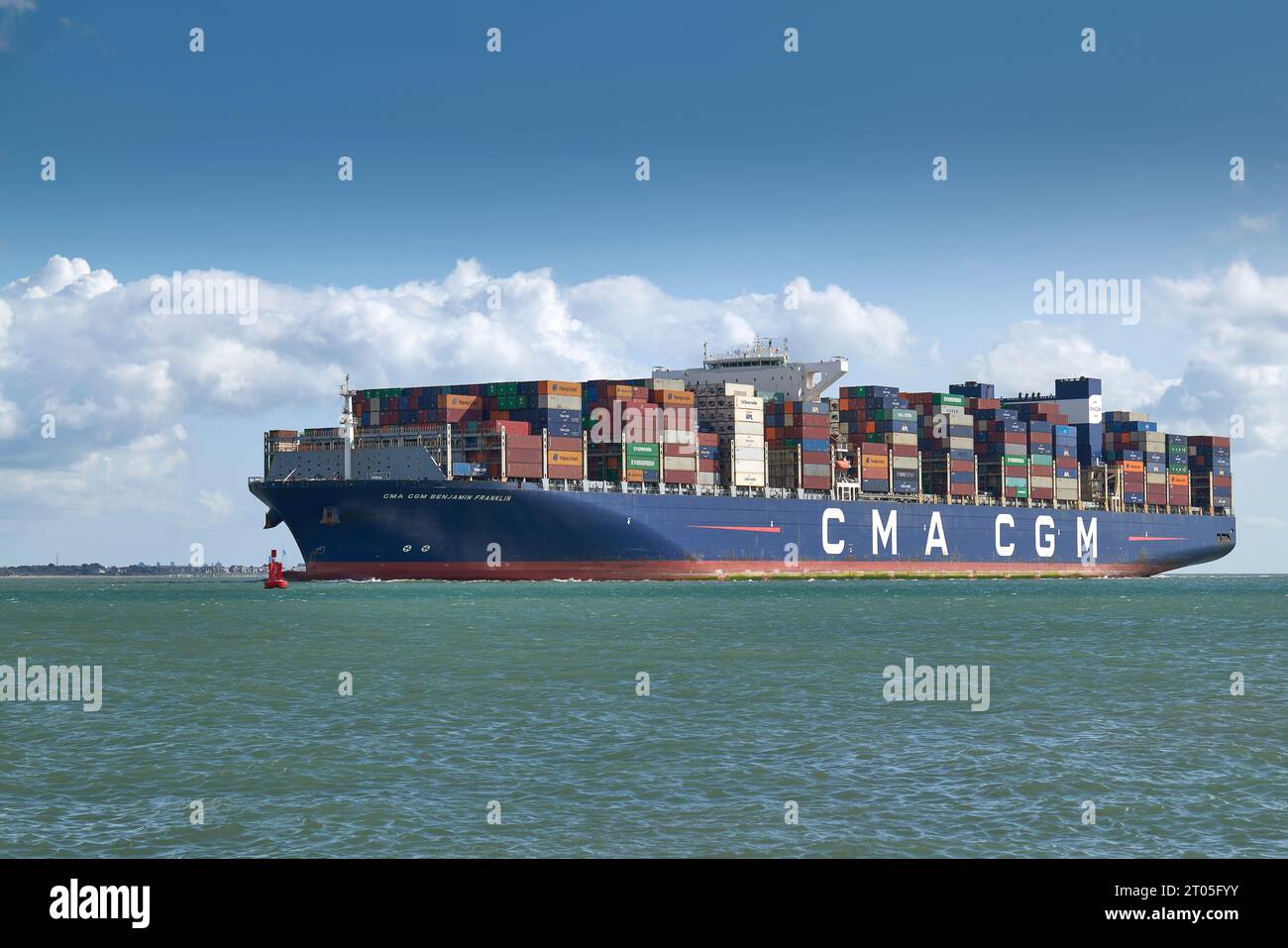 The Ultra Large Container Ship CMA CGM Benjamin Franklin Entering The ...