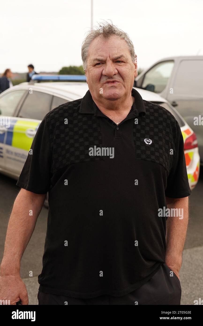 Michael Kennedy speaks to the media on Maple Terrace in Shiney Row near ...