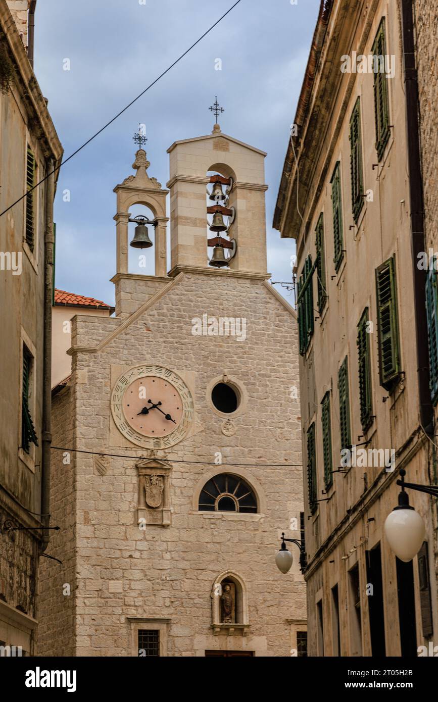 the west wall of the gothic church of st barbara in sibenik features ...