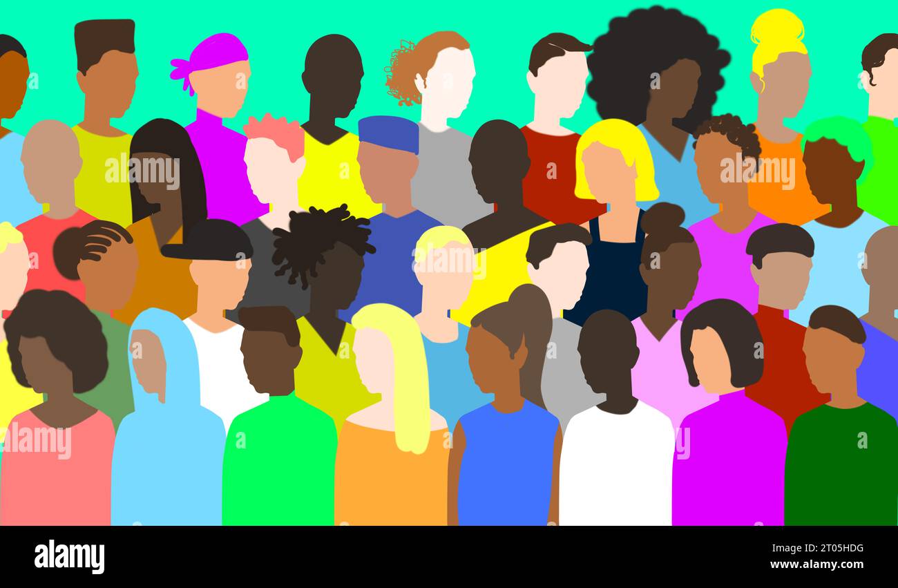 Diversity, freedom and equality with a group of people together in a ...