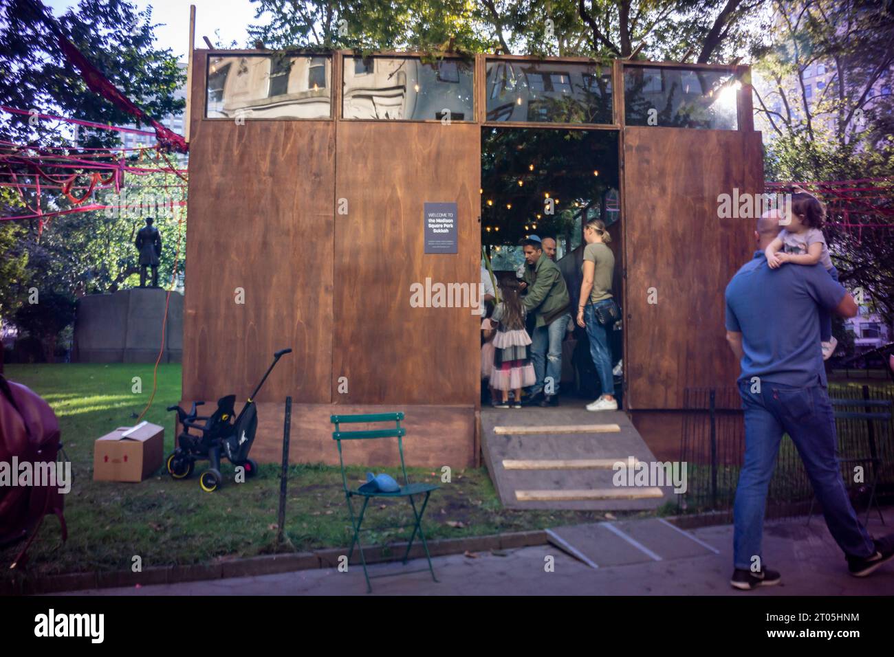 A Sukkah in Madison Square Park in New York on Sunday, October 1, 2023 ...