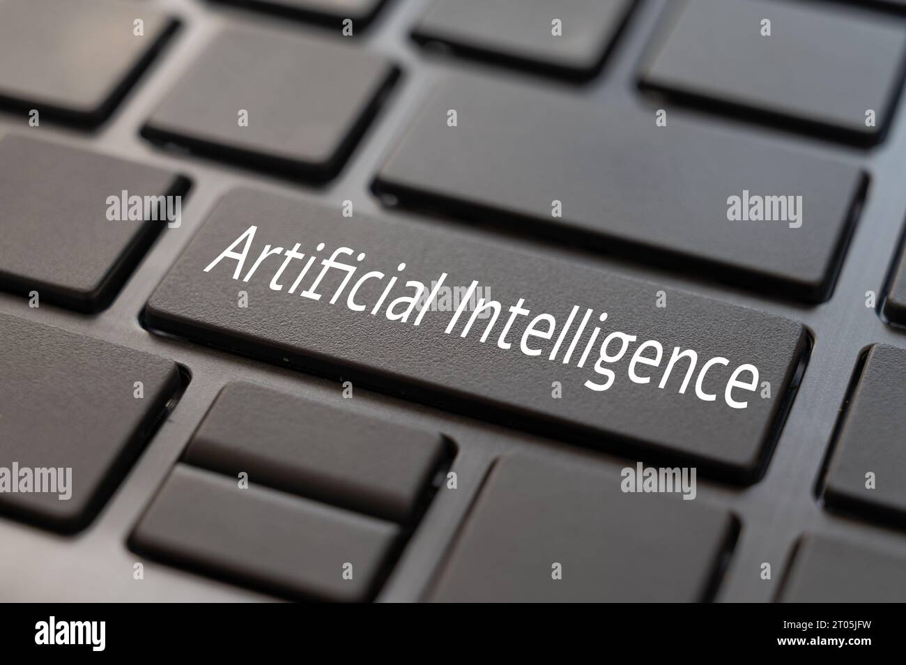 PC keyboard with text Artificial Intelligence. Options and use of artificial intelligence Stock ...