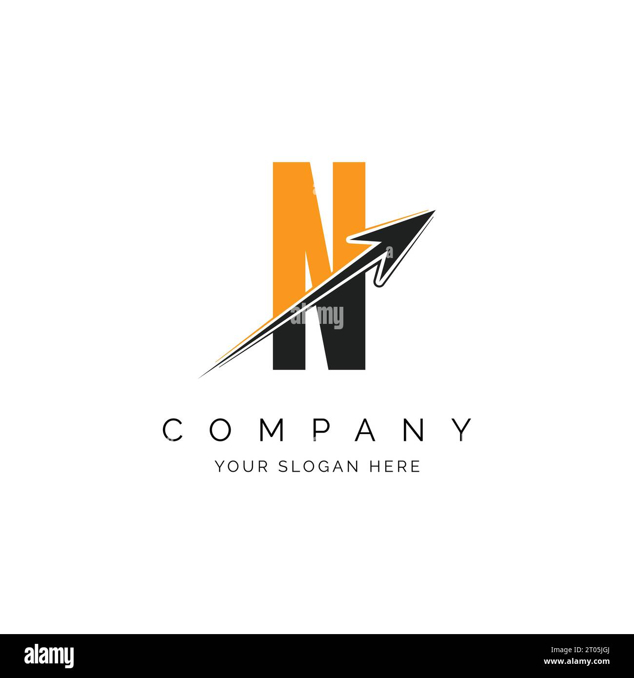 N Letter with Arrow Logo Template Illustration. N Alphabet Concept ...