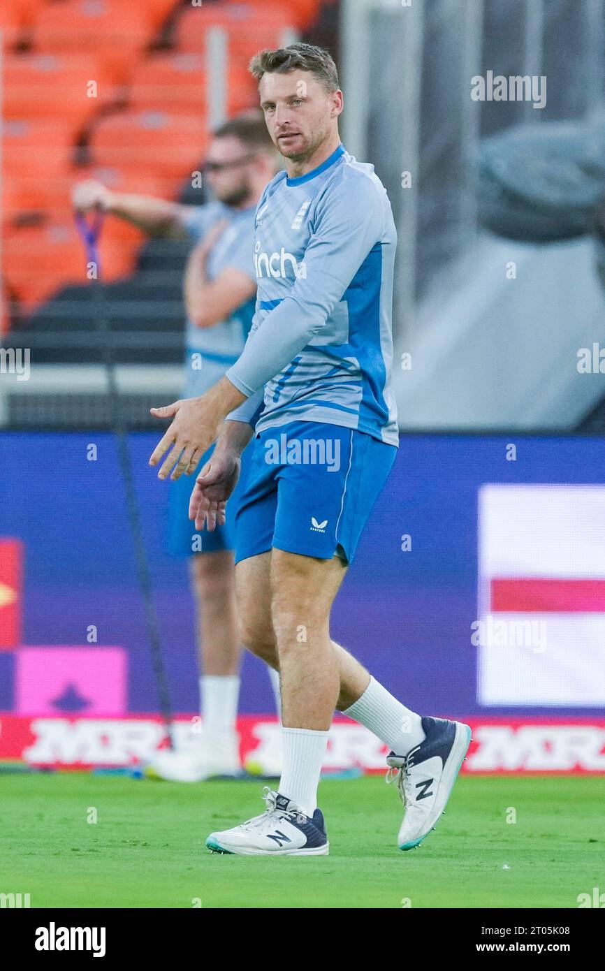 England's captain Jos Buttler during a practice session ahead of their ...