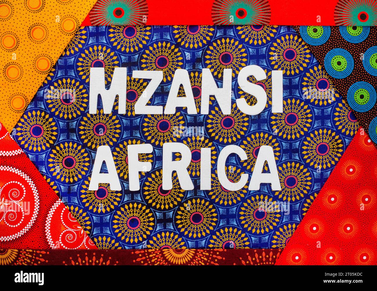 Mzansi, a slang word for South Africa, in white letters with iconic ...
