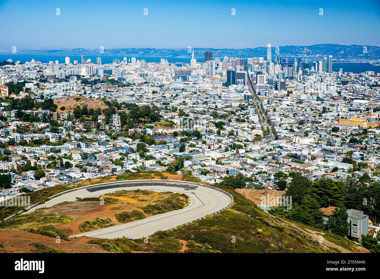 View of the San Francisco skyline from Christmas Tree Point Stock Photo ...
