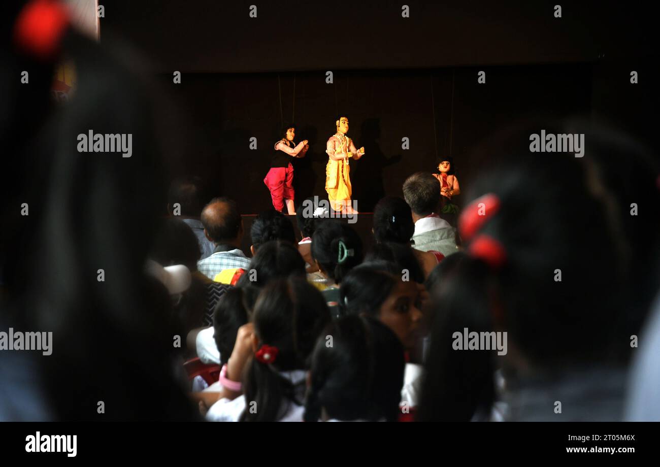 Guwahati, Guwahati, India. 4th Oct, 2023. Students watching Assamese ...
