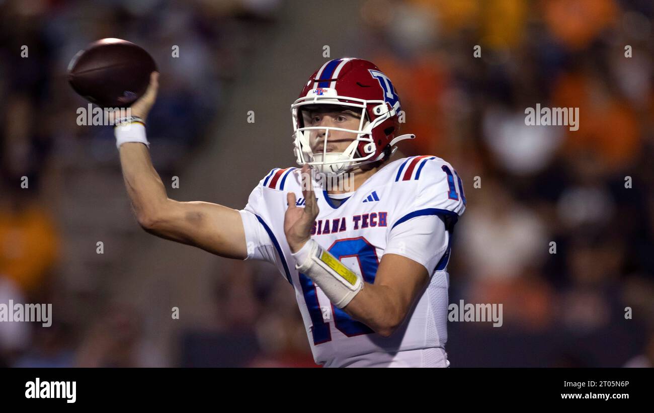 Louisiana Tech quarterback Jack Turner throws a pass during the second ...