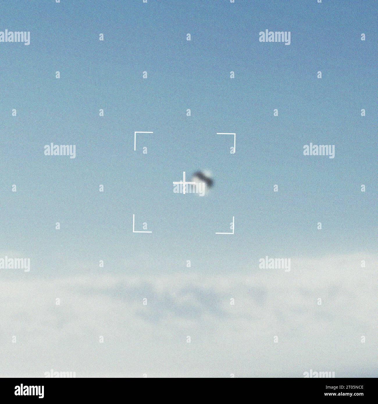 Alien, spaceship and camcorder of UFO in sky for fantasy, science ...