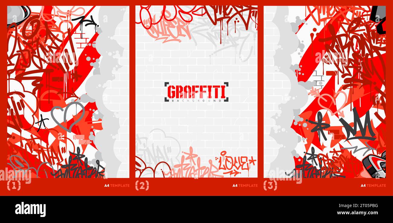 Abstract Graffiti Style A4 Poster Vector Illustration Art Stock Vector ...