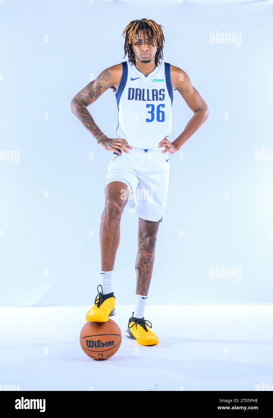 Sept 29, 2023: Dallas Mavericks forward Greg Brown III poses during the ...