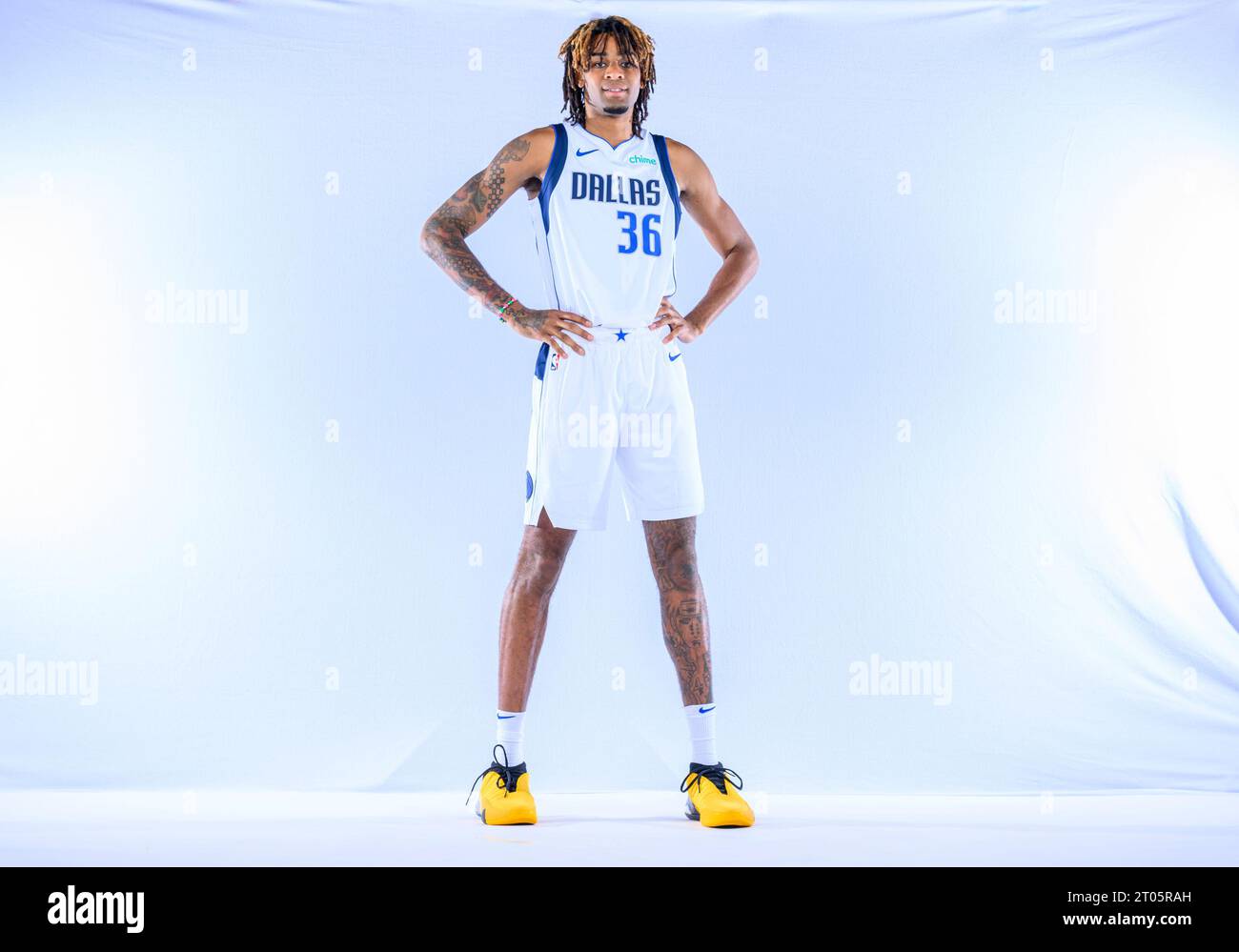 Sept 29, 2023: Dallas Mavericks forward Greg Brown III poses during the Dallas Mavericks Media ...