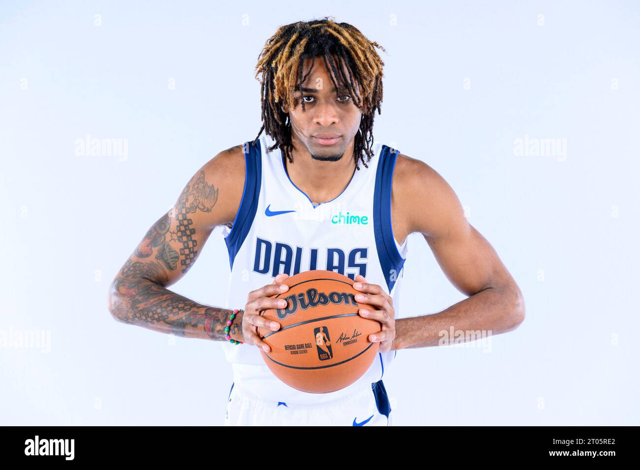 Sept 29, 2023: Dallas Mavericks forward Greg Brown III poses during the Dallas Mavericks Media ...