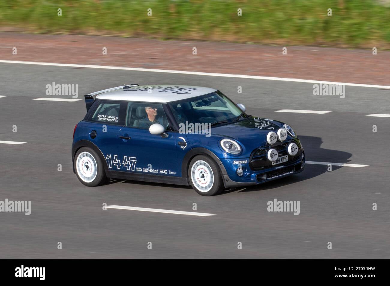 1447 Anthony Hudson 2014 Blue White Mini Cooper S 1998cc petrol 6-speed ...