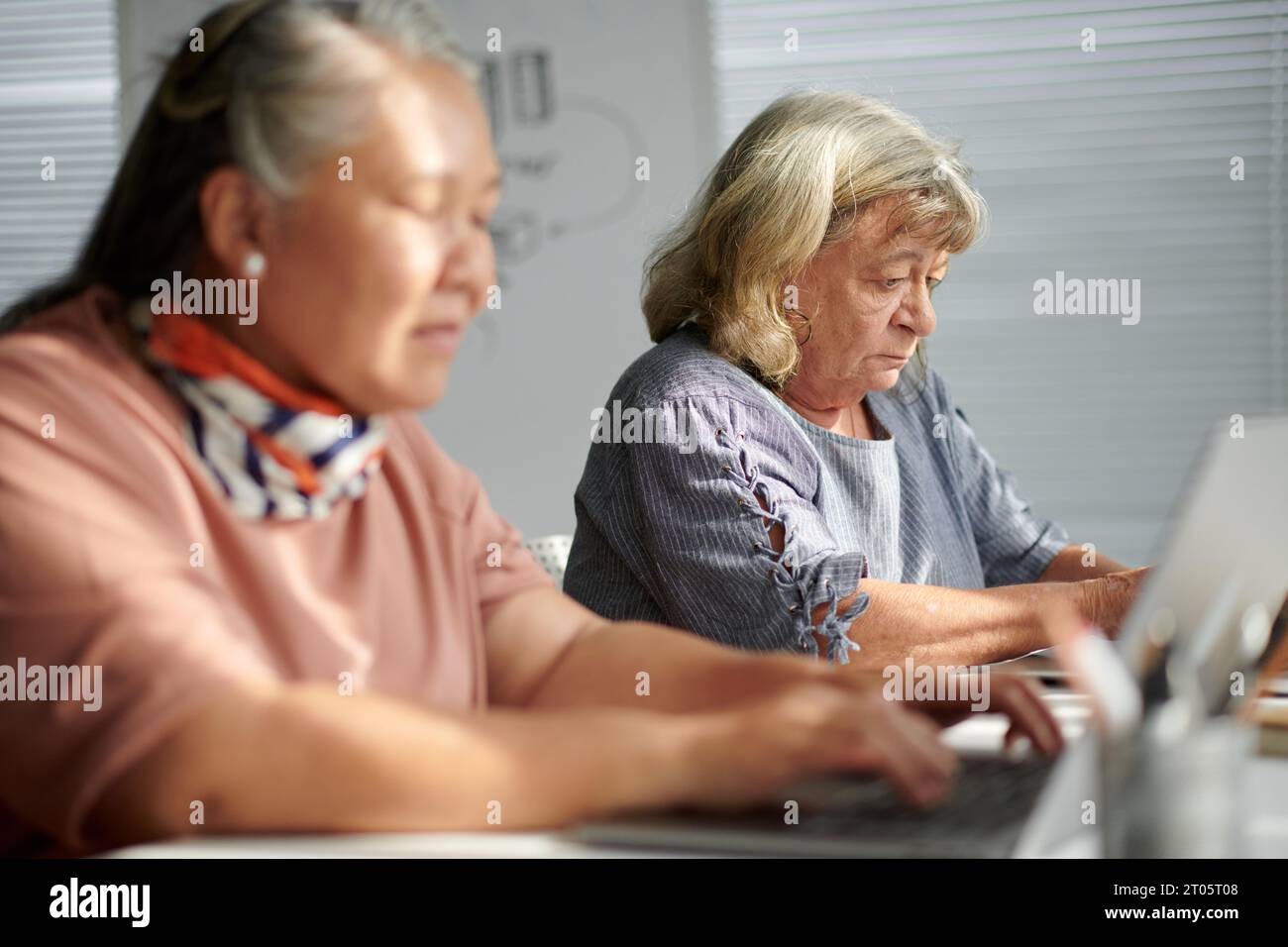 Seniors learning computer skills hi-res stock photography and images ...
