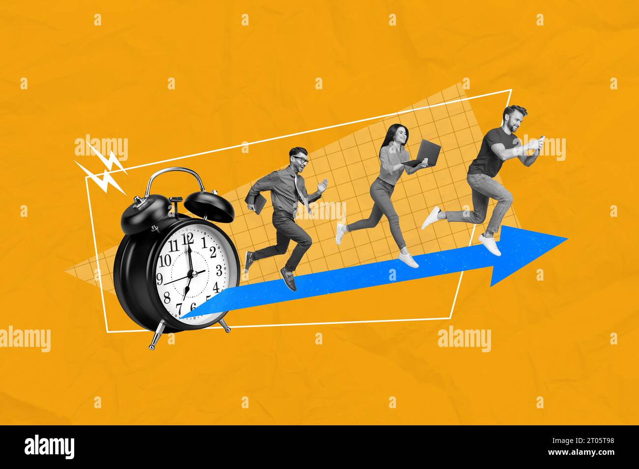 Photo cartoon comics sketch collage picture of purposeful workers ...