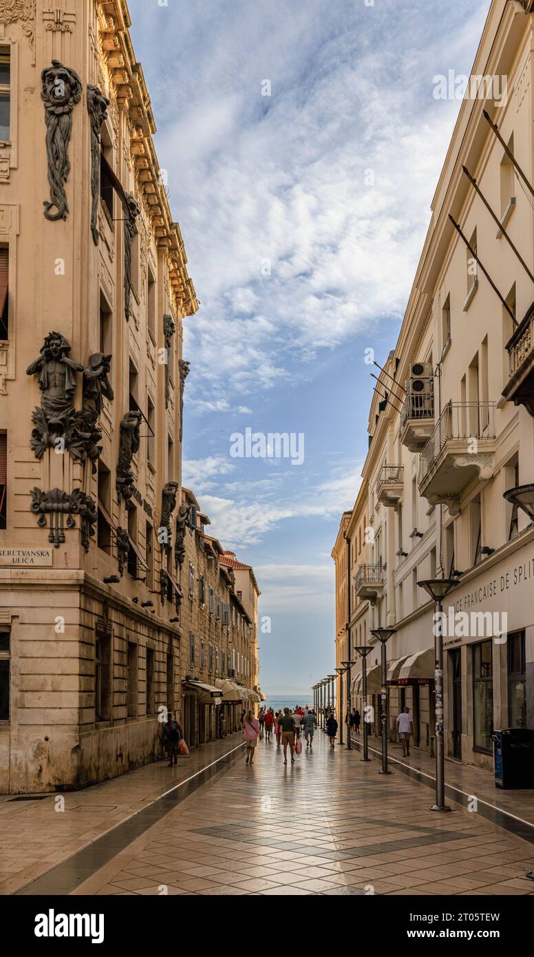 tall buildings line the pedestrianised marmontova ulica as it opens to ...