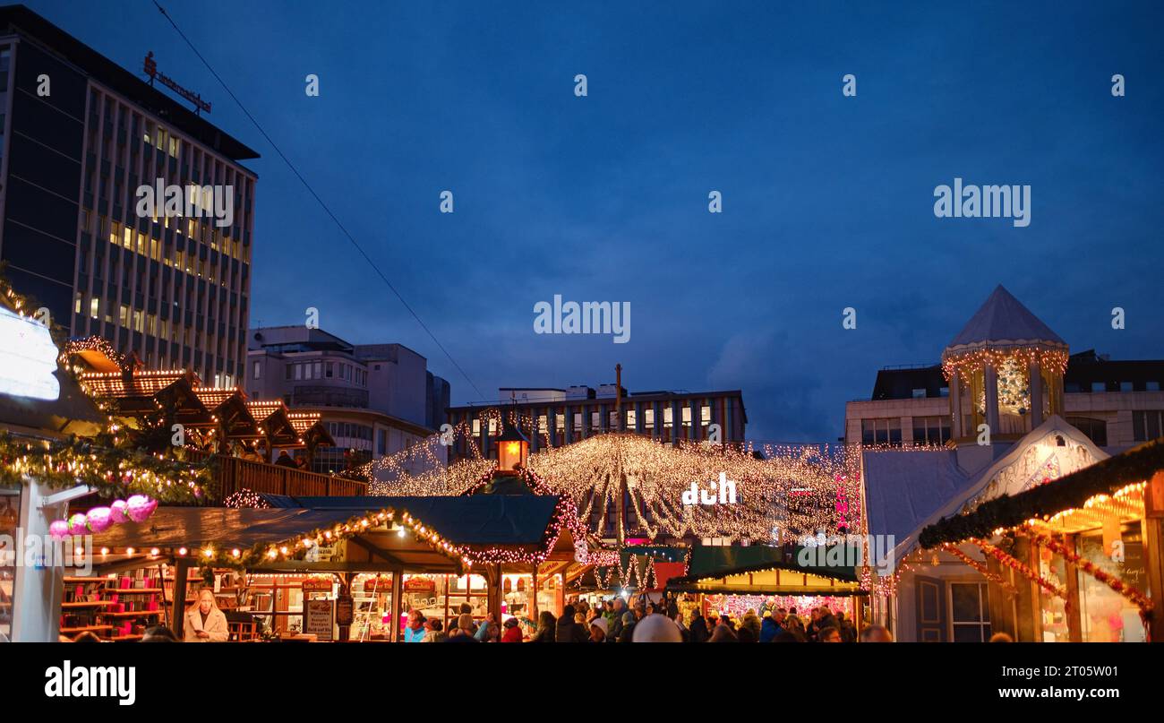Essen. GERMANY. 13 DECEMBER 2022. The Christmas market in Germany ...