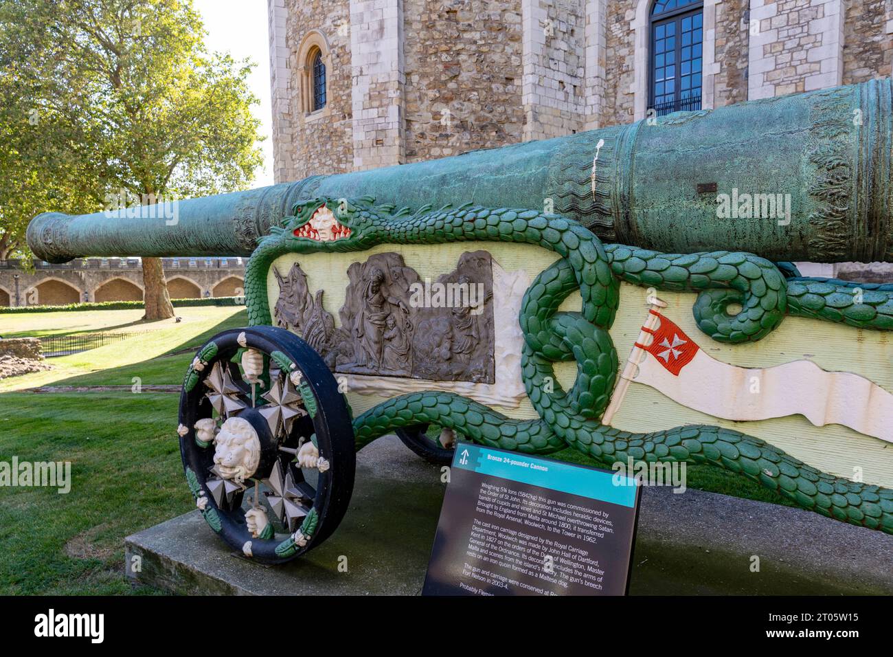 Tower of London Bronze 24 pound cannon commissioned by the Order of St ...