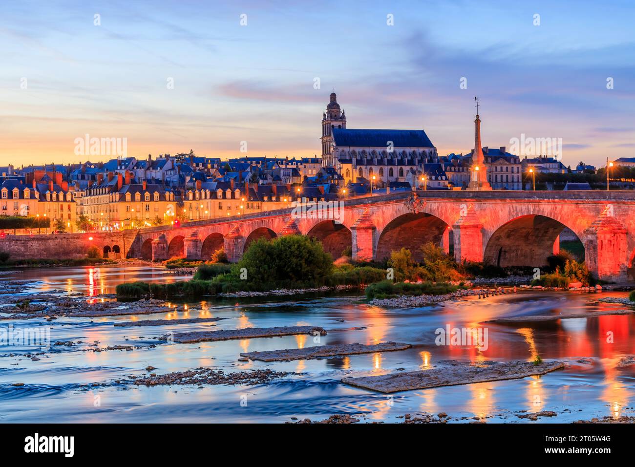 Blois, France. Loire valley. View of medieval town and royal castle ...