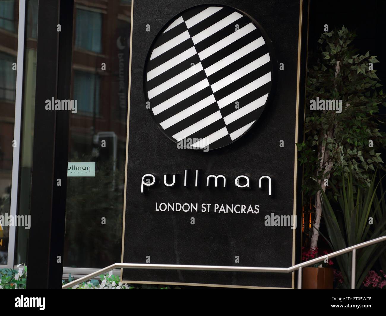 Logo at the Entrance to the Pullman Hotel off Euston Road, London, UK ...