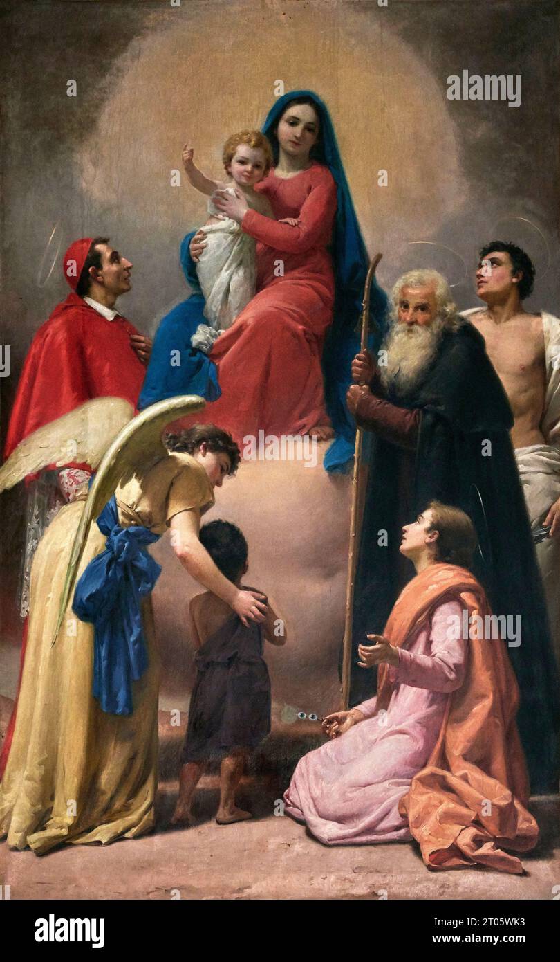 Madonna col Bambino con S. Carlo Borromeo,S. Rocco, S. Antonio Abate, S ...