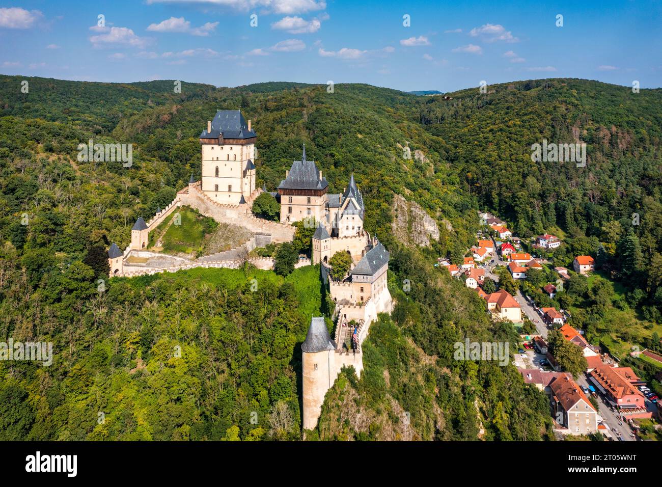 Royal Castle Karlstejn. Central Bohemia, Karlstejn village, Czechia ...