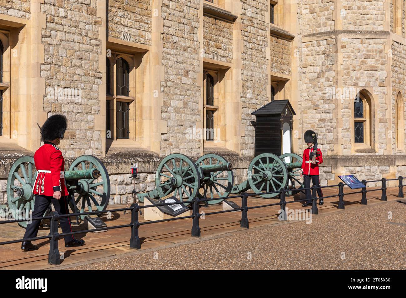 Tower of London Welsh guards on duty and protecting the Waterloo ...
