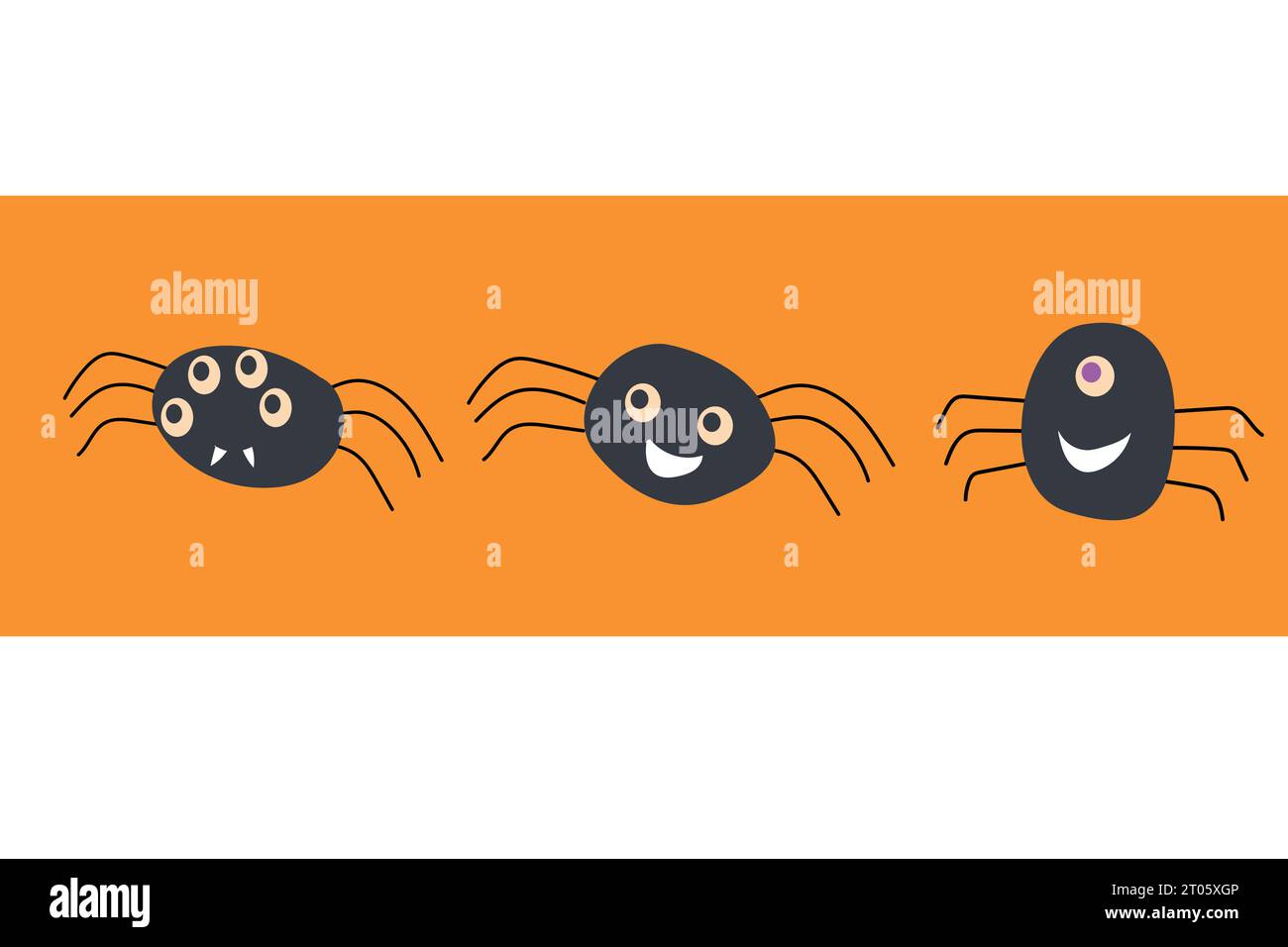 set of cute cartoon spiders with many eyes Stock Vector Image & Art - Alamy