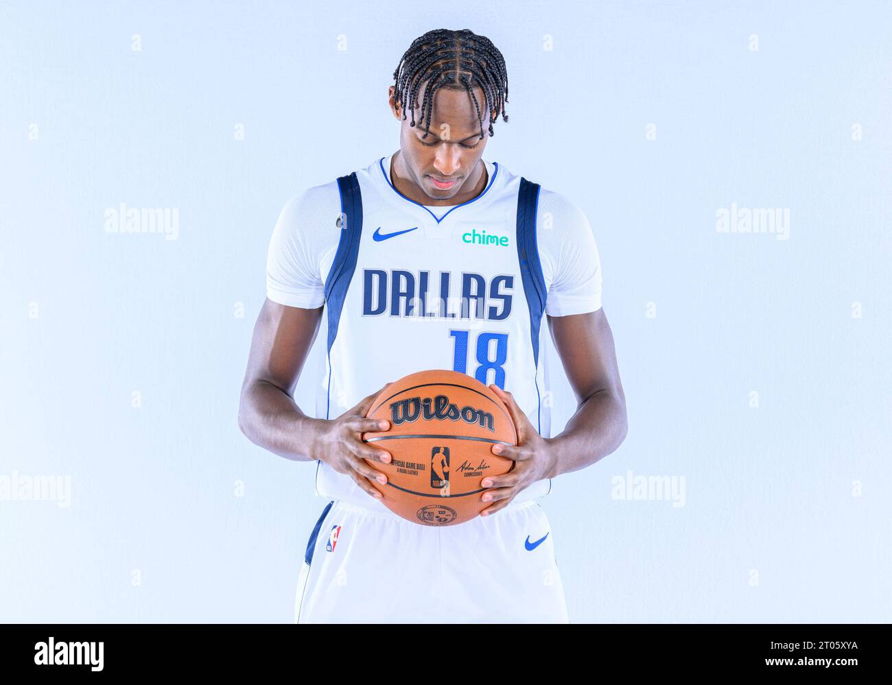 Sept 29, 2023: Dallas Mavericks forward Olivier-Maxence Prosper #18 poses during the Dallas ...
