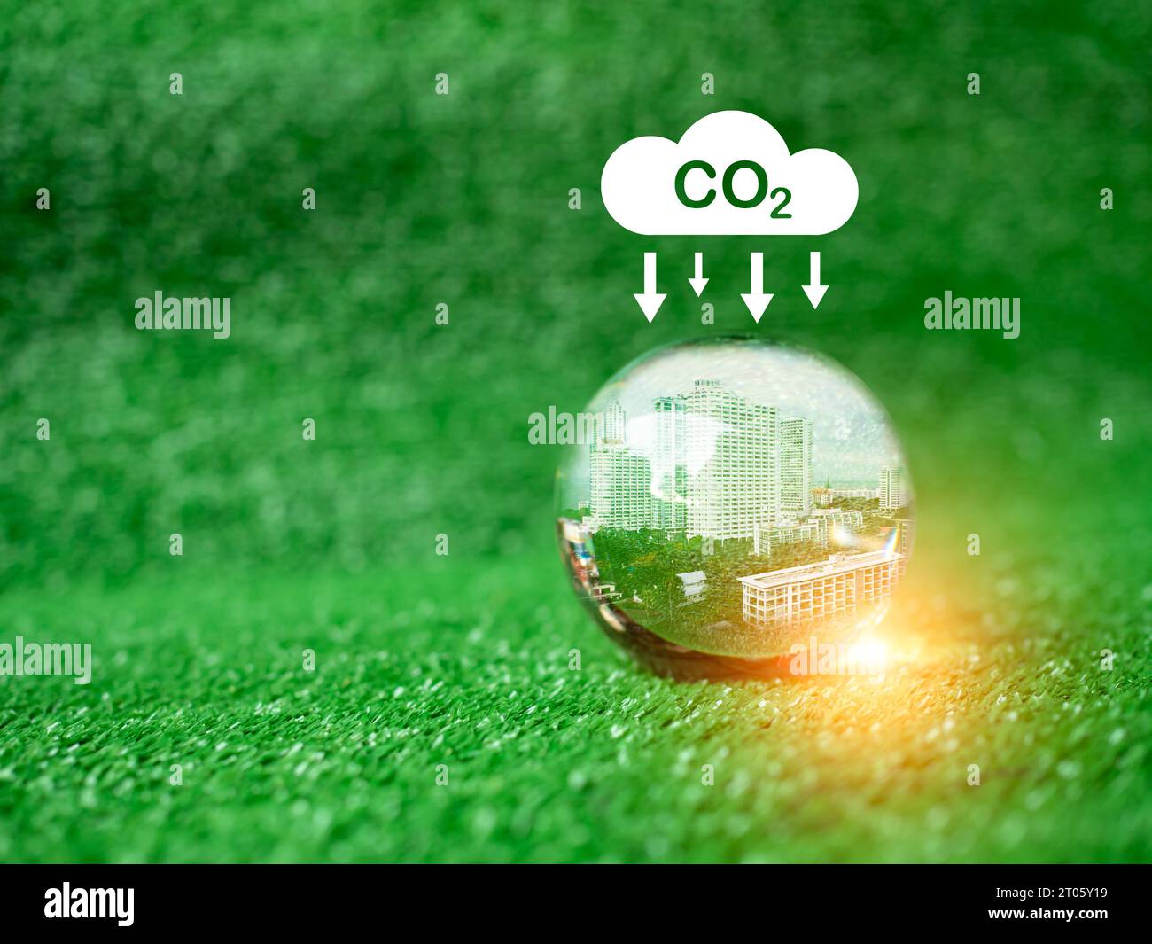 CO2 emission reduction concept, clean and friendly environment without ...