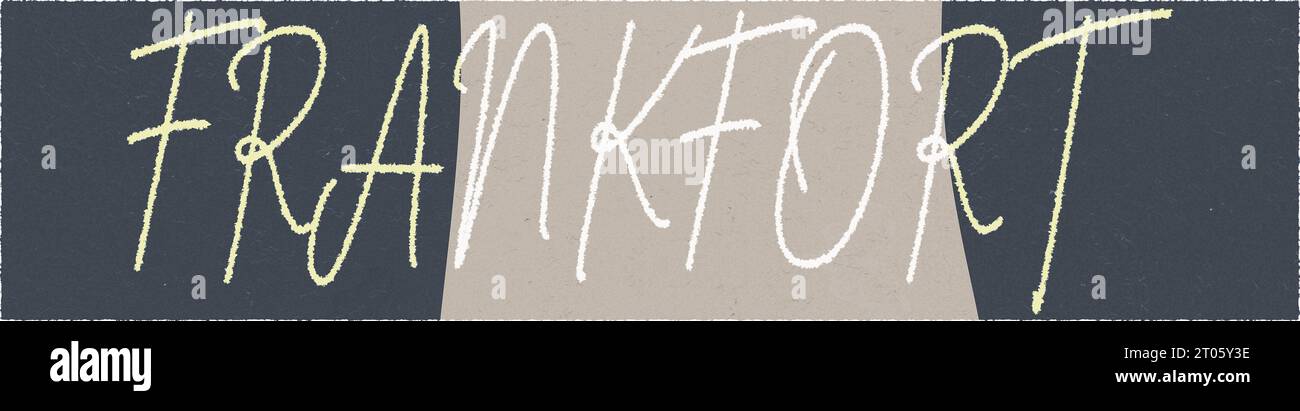 Graphic with lettering of the german city FRANKFORT in handwriting ...
