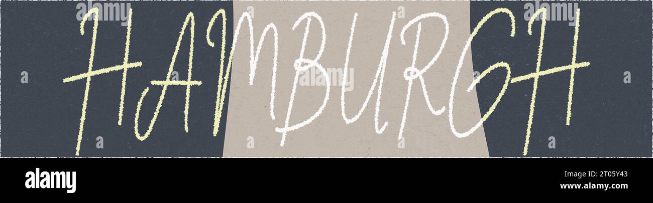 Graphic with lettering of the german city HAMBURGH in handwriting Stock ...