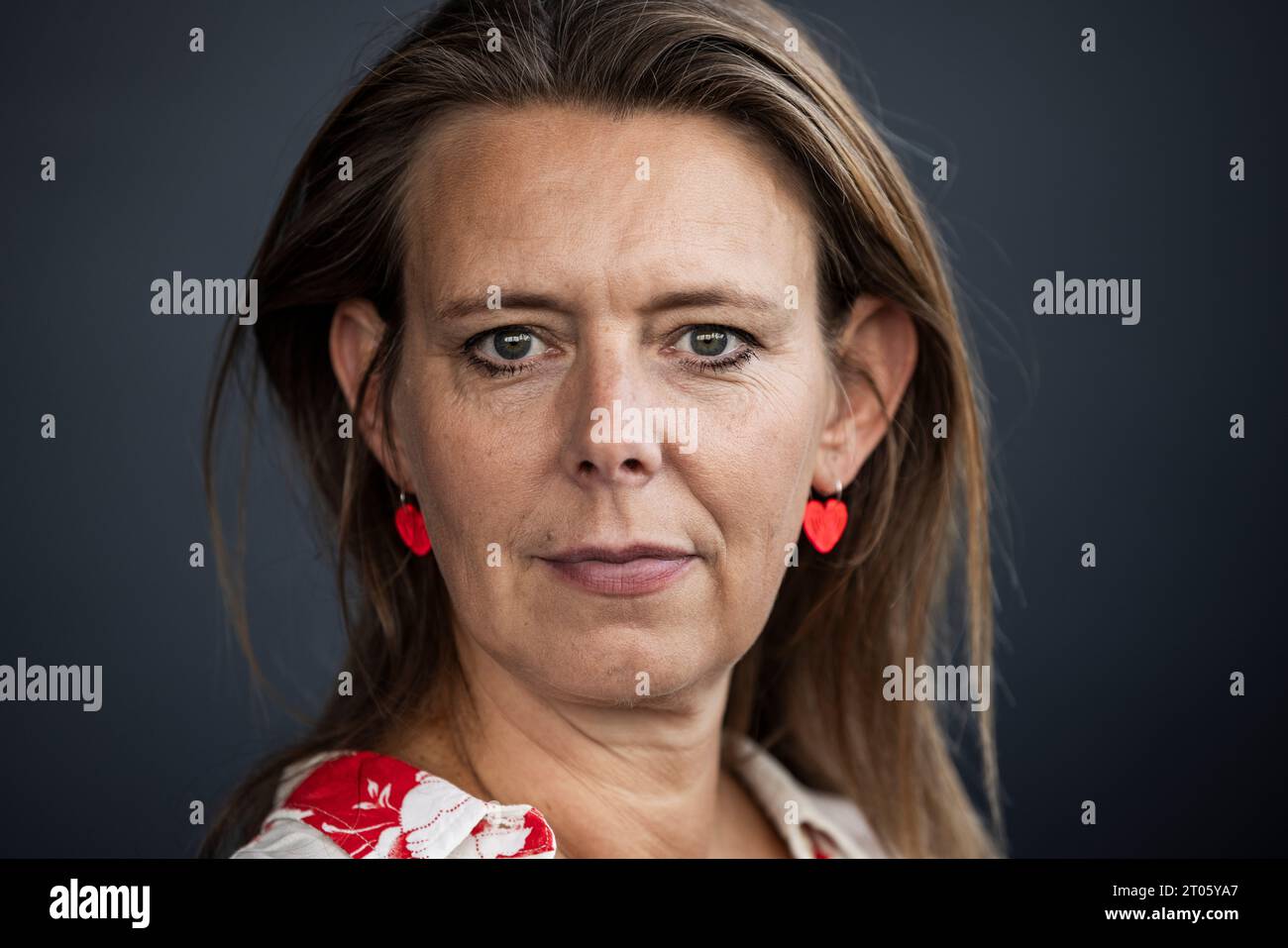 Stine Schroeder Jensen photographed in connection with DR holding a ...