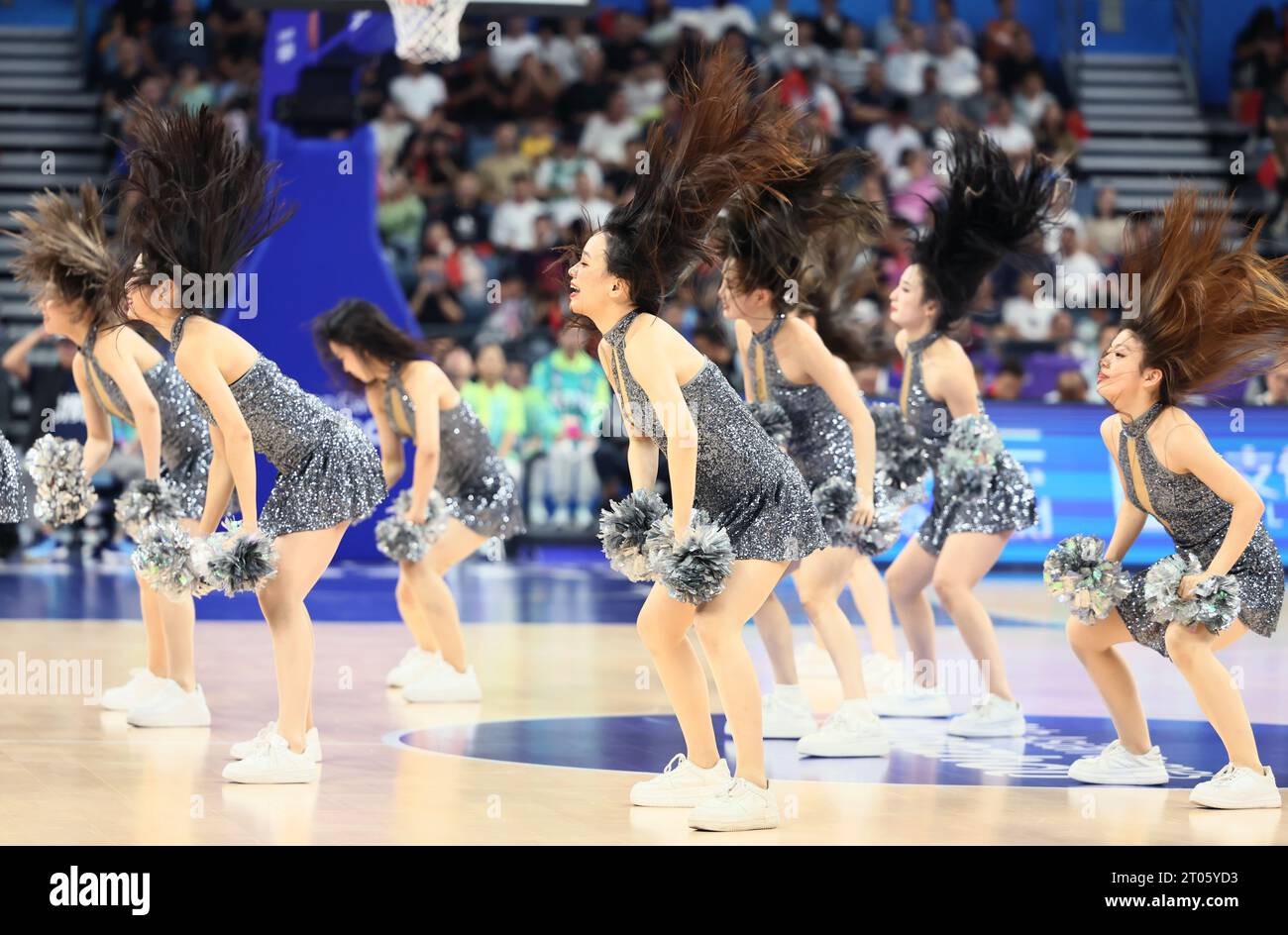 Hangzhou, China's Zhejiang Province. 4th Oct, 2023. Cheerleader team ...