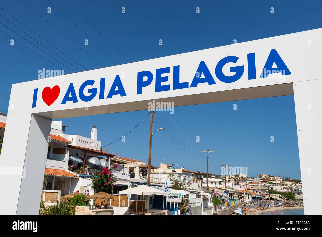 Agia Pelagia, Crete - Greece - September 21st, 2023: I love Agia ...