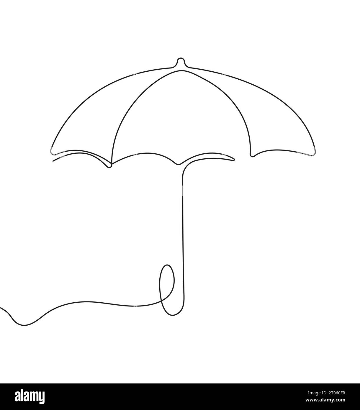 Umbrella in one continuous line in the style. Symbol of protection ...