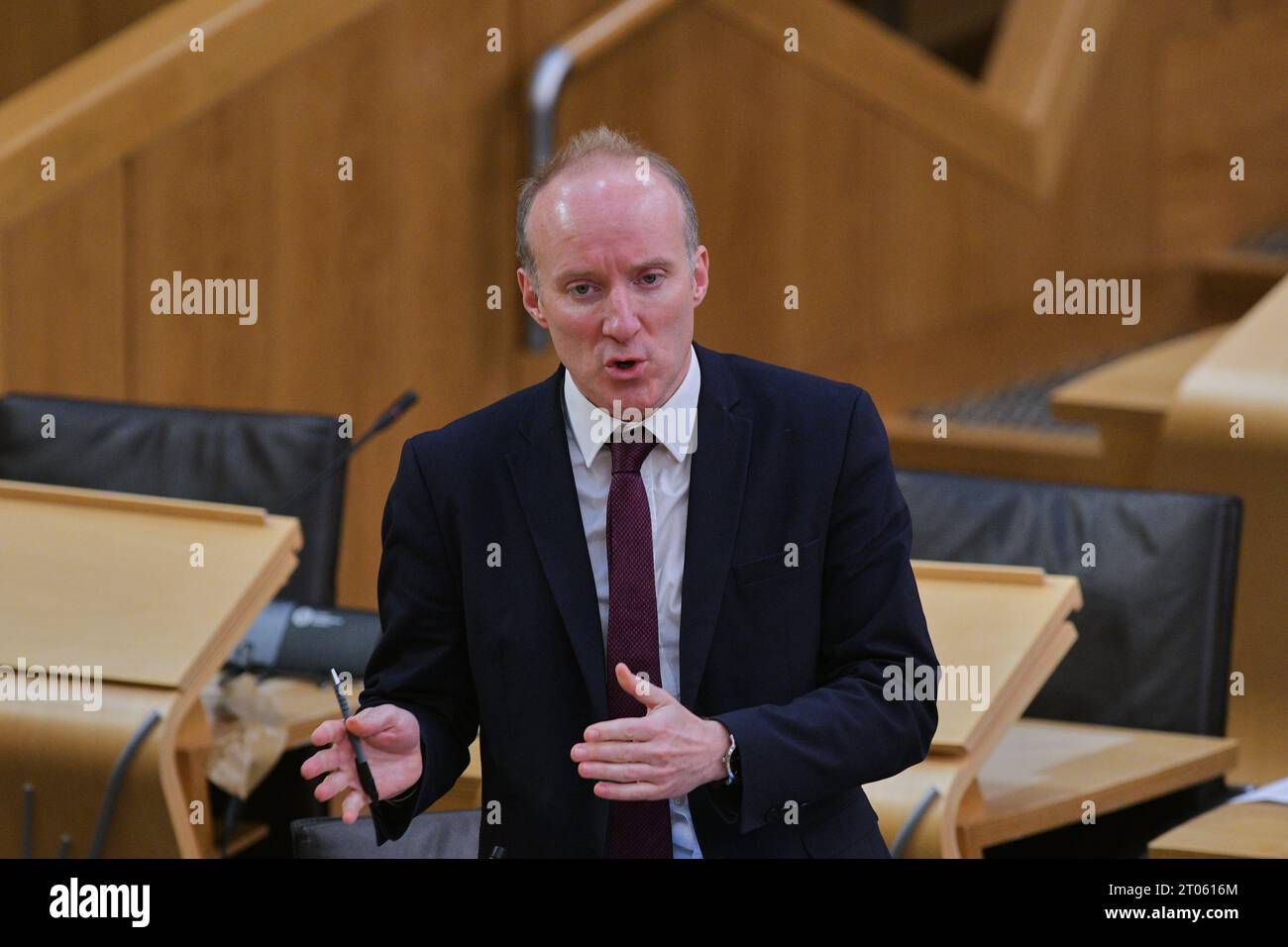 Edinburgh Scotland, UK 04 October 2023. Michael Marra MSP at the ...