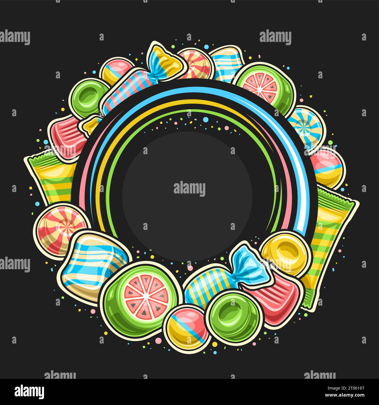 Vector frame for Candy Shop with blank copy space for text, decorative ...