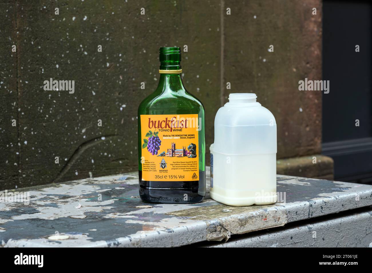Empty buckfast bottles glasgow hi-res stock photography and images - Alamy