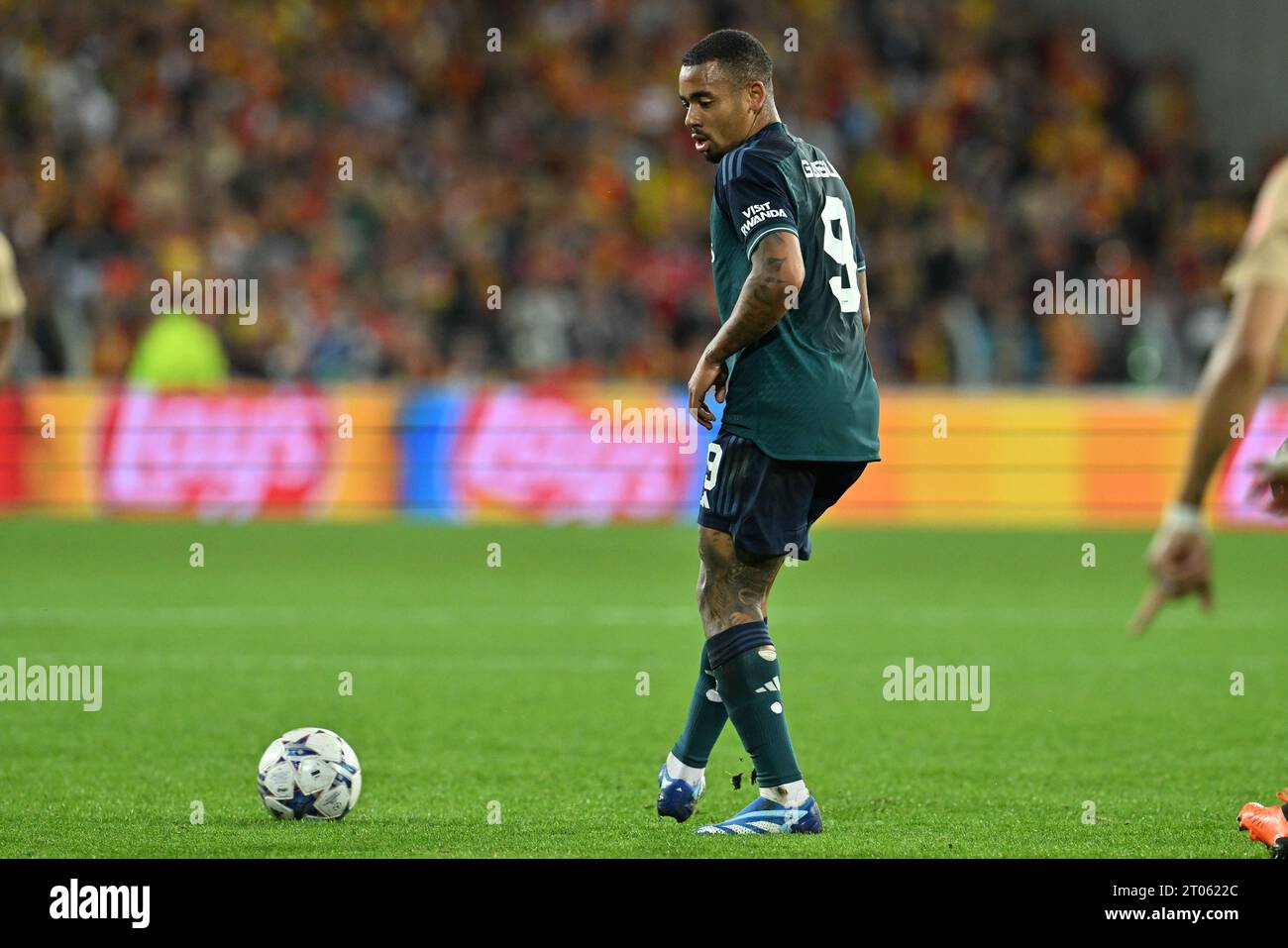 Gabriel Jesus (9) of Arsenal pictured in action during the Uefa ...