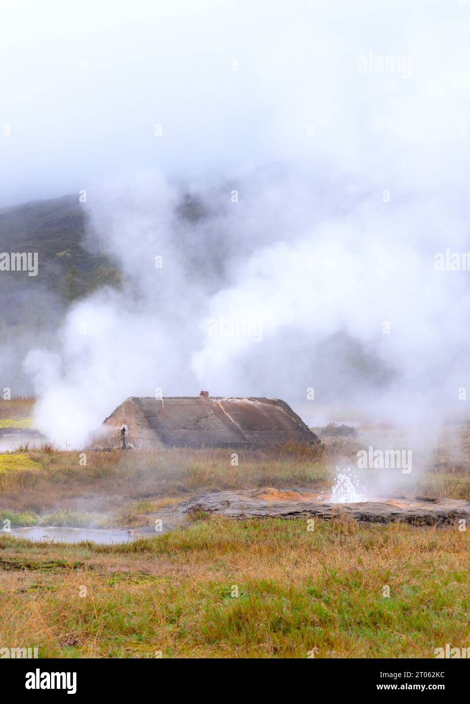 Iceland geysers, hot springs, and fumaroles due to geothermal energy at ...