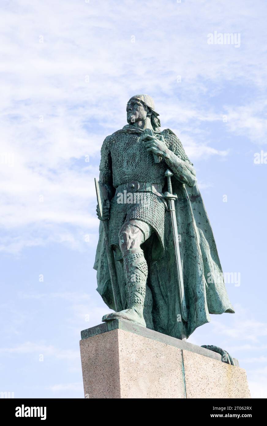 Leif Erikson statue - at the Hallgrímskirkja, Reykajavik.10th century ...