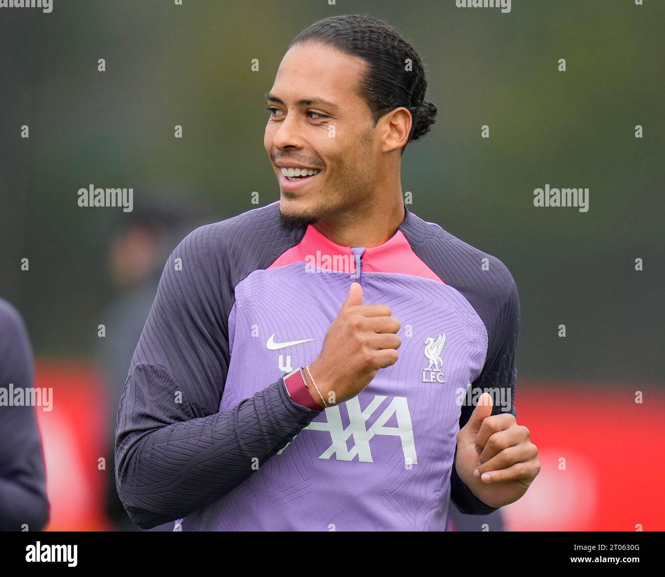 Virgil van Dijk #4 of Liverpool during the Europa League Training ...