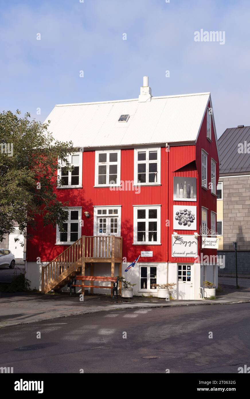 Colorful buildings in a street scene, Reykjavik, Iceland Europe Stock ...