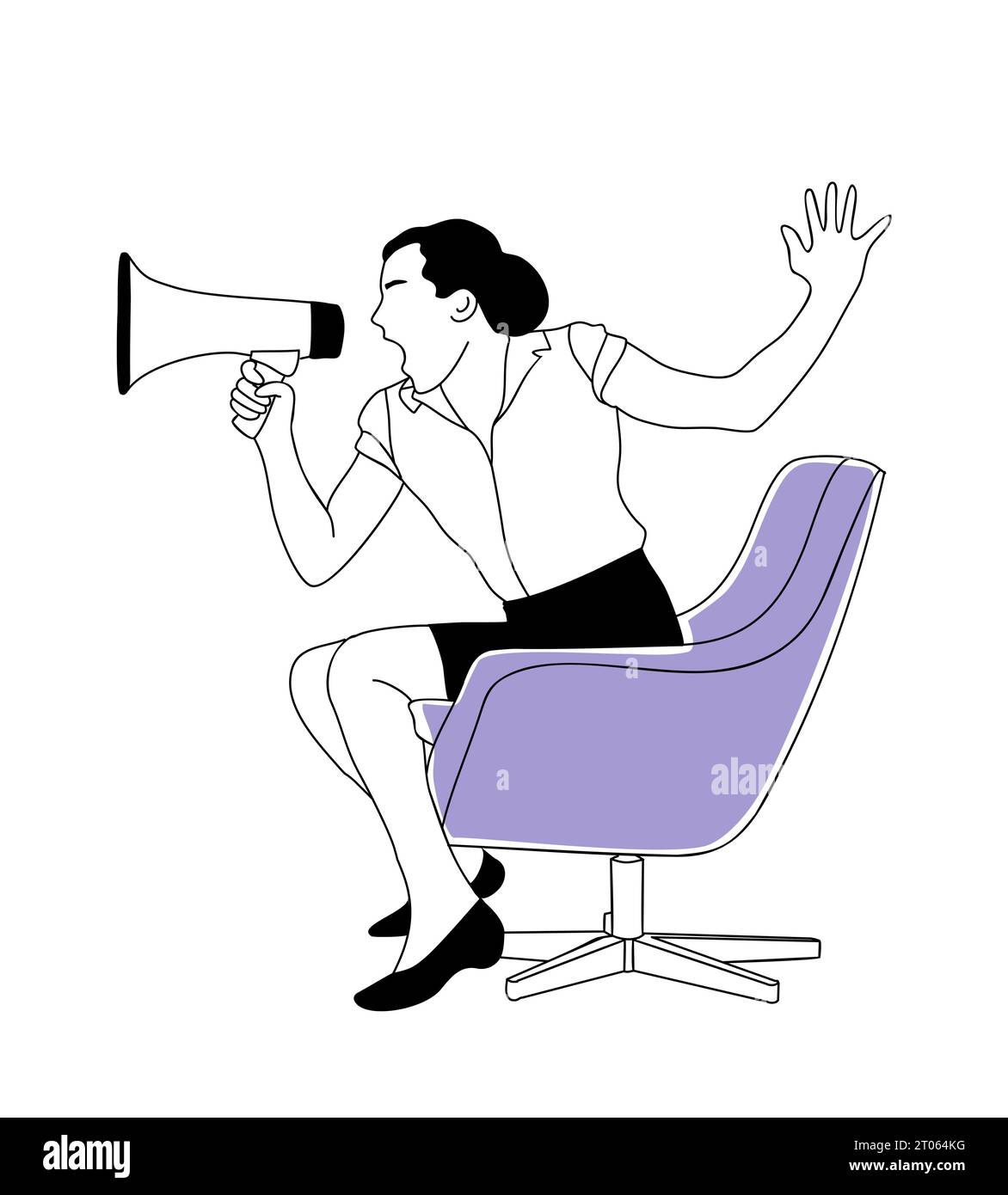 Business woman shouting by megaphone vector art Stock Vector Image ...