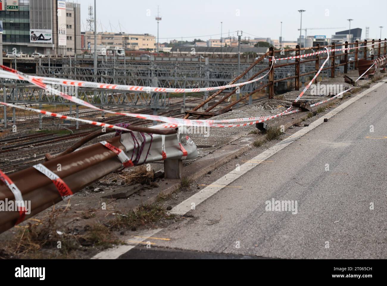 Mestre, Italy. 04th Oct, 2023. The following day at the site of the ...