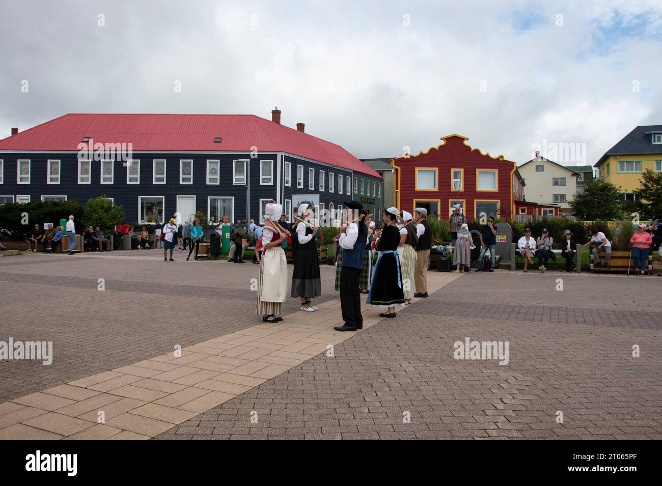 Basque folk dancing in St. Pierre, France Stock Photo - Alamy