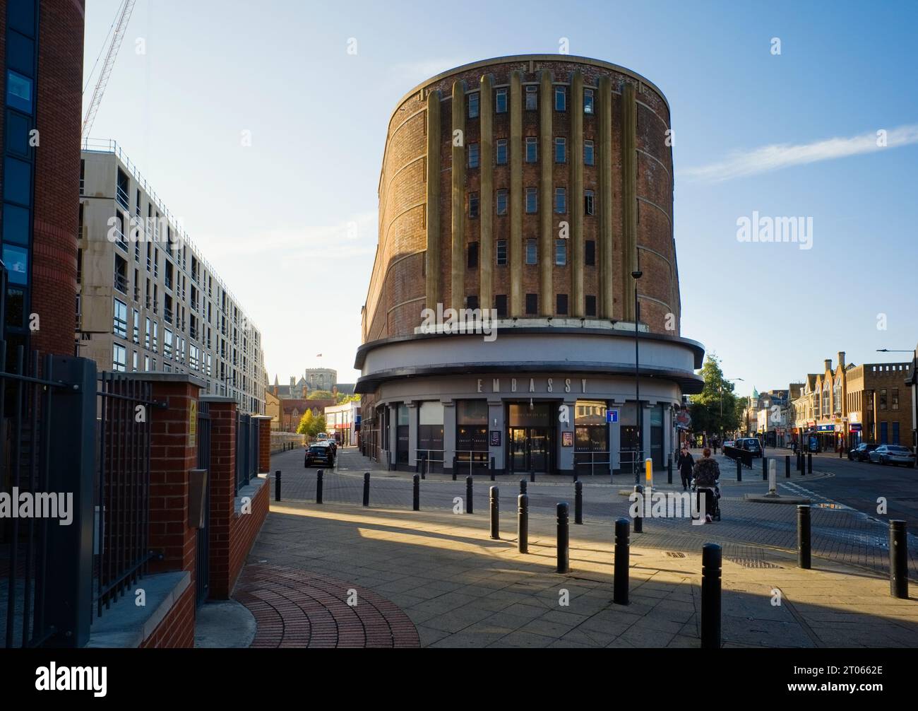The iconic 1930s Embassy building in Broadway, Peterborough Stock Photo ...